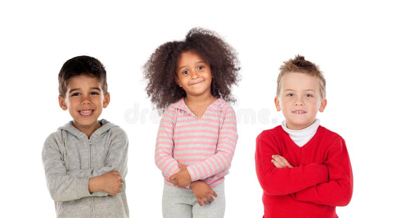 Different Children Looking at Camera Stock Photo - Image of horizontal ...