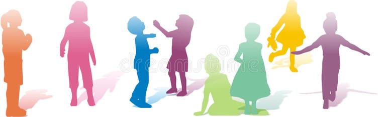 Different Children are Playing Stock Illustration - Illustration of ...