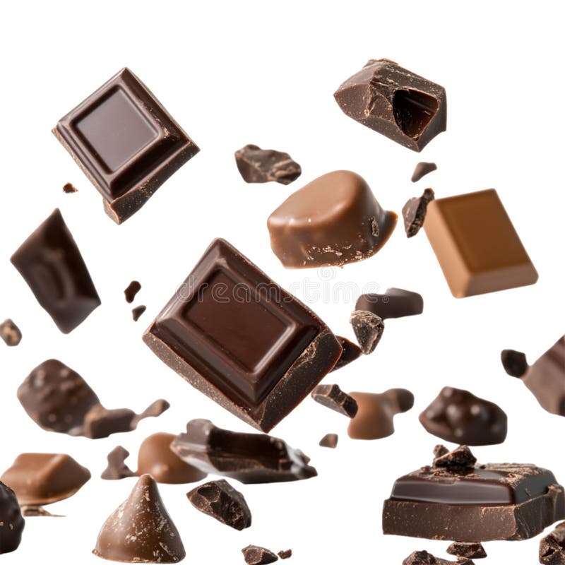 Different Chocolates in Air on Transparent Background - Ai Generated ...