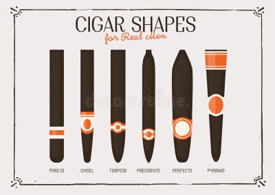 Different cigar shapes stock illustration. Illustration of luxury ...