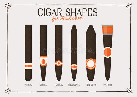Different cigar shapes stock illustration. Illustration of luxury ...