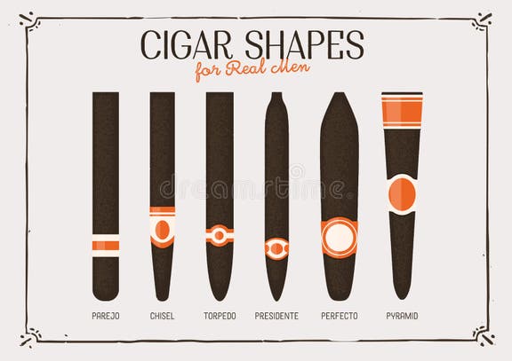 Different cigar shapes stock illustration. Illustration of luxury ...