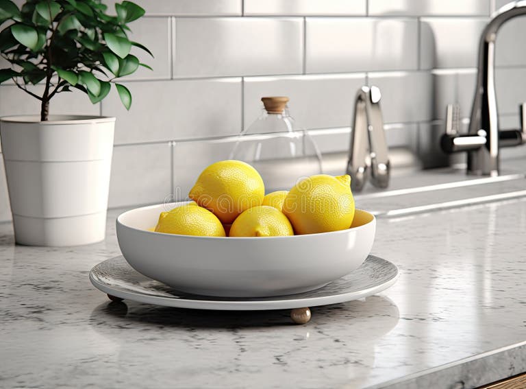 Different Clean Plates in Dish Drying Rack on Kitchen Counter. Created ...