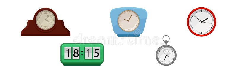 Different Clocks As Device for Measuring and Indicating Time Vector Set ...