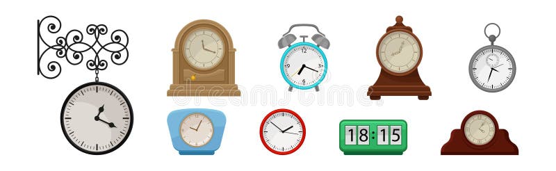 Different Clocks As Device for Measuring and Indicating Time Vector Set ...