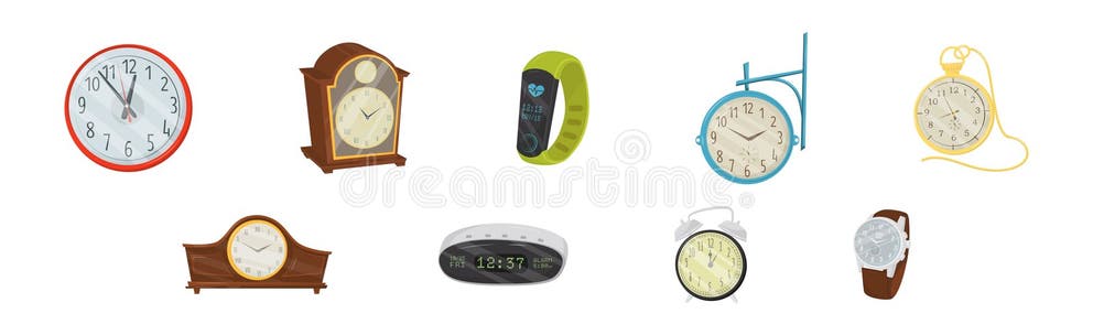 Different Clocks As Device for Measuring and Indicating Time Vector Set ...