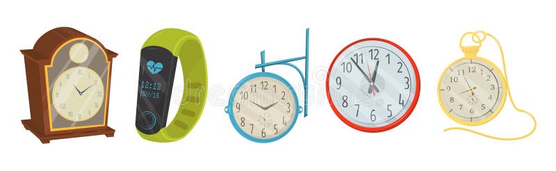 Different Clocks As Device for Measuring and Indicating Time Vector Set ...