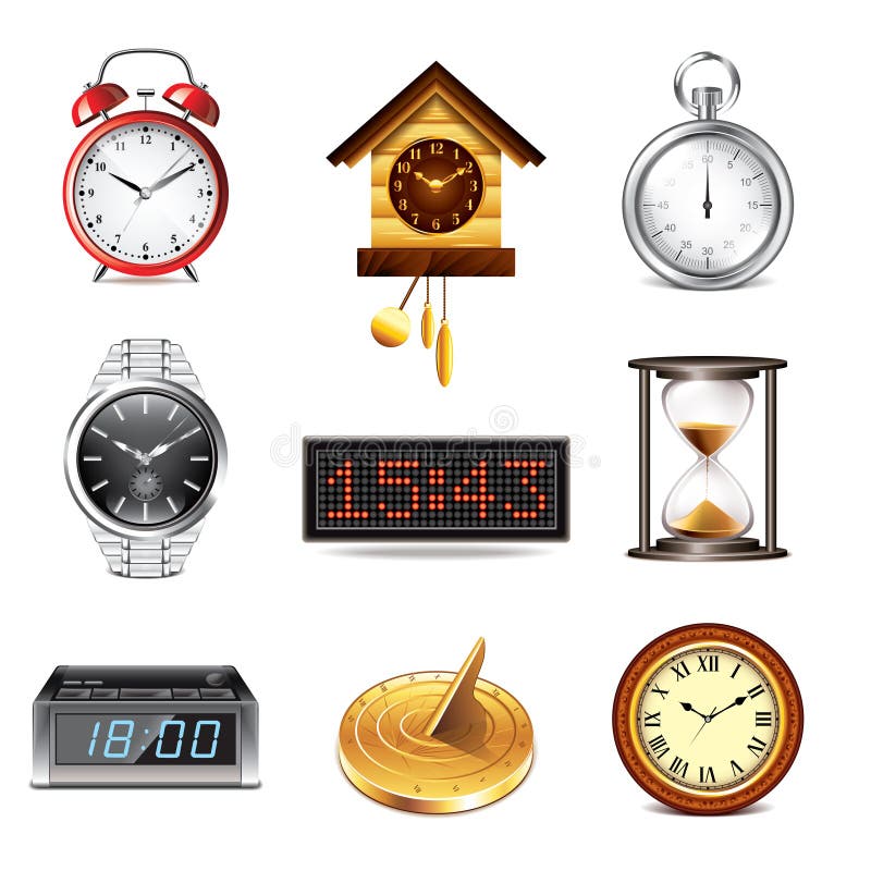 Different Clocks Stock Illustrations – 938 Different Clocks Stock ...