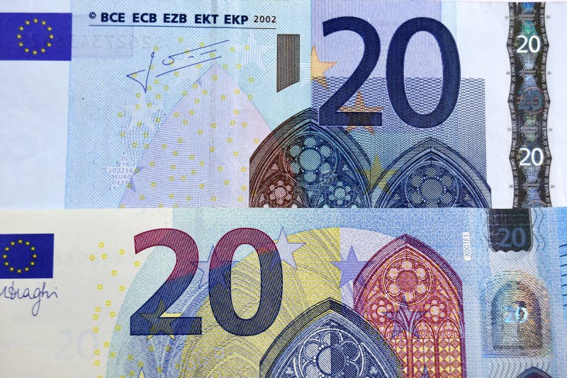 Different Close Up EURO Bank Note and Currency Stock Image - Image of ...