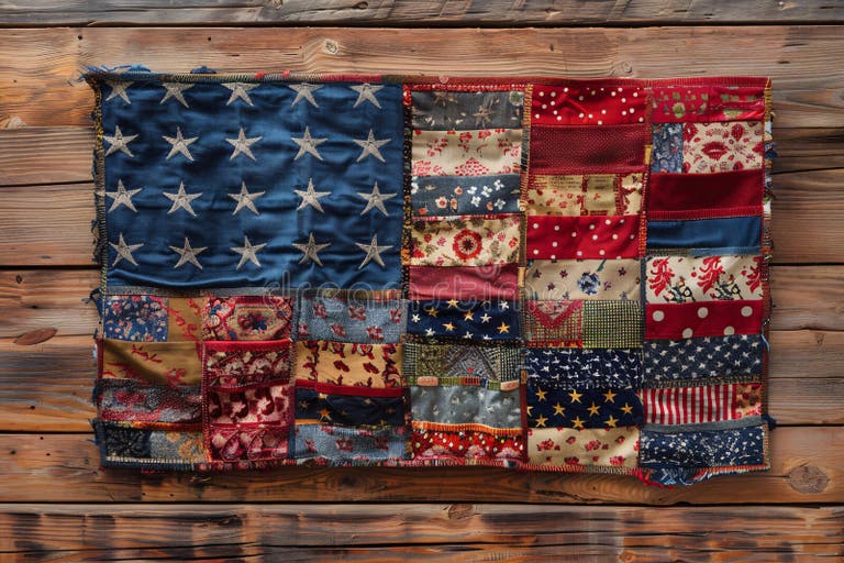 Different Cloth Texture Shaping the USA Flag Stock Photo - Image of ...