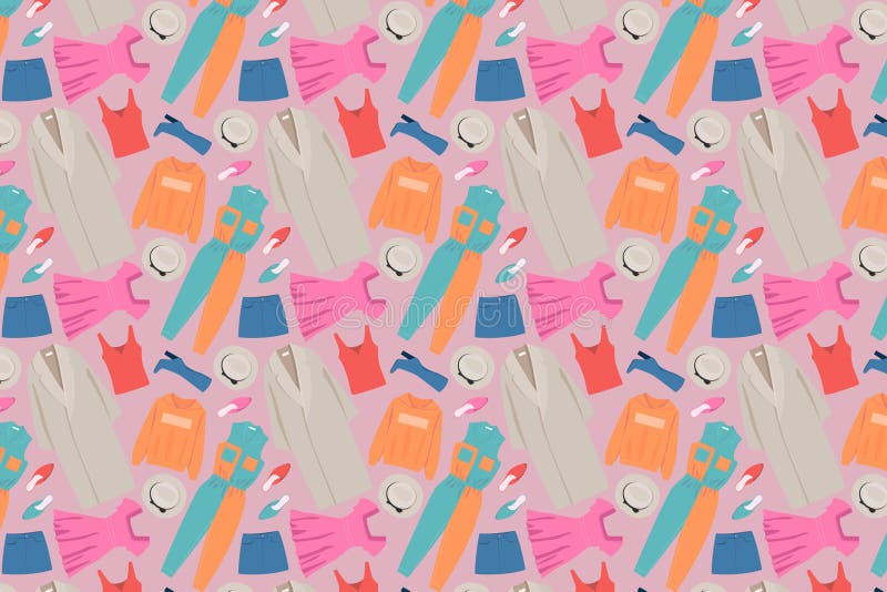 Different Clothes on a Gray Background. Fashion Clothes Stock ...