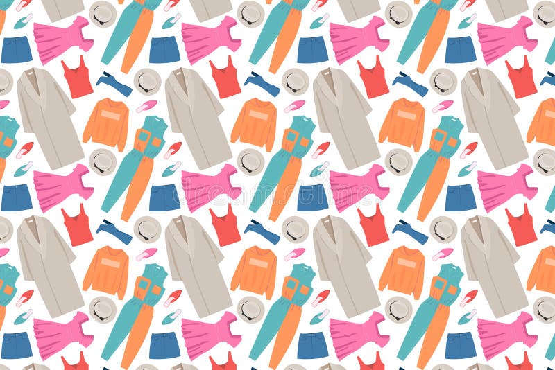 Different Clothes on a White Background. Fashion Clothes Stock ...