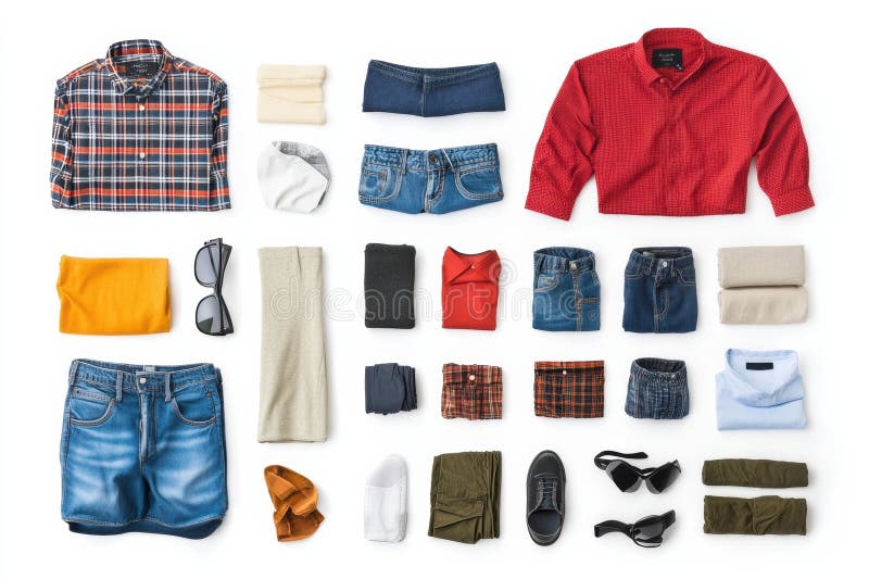 Different Clothing Items Including Shirts, Pants, and Accessories are ...