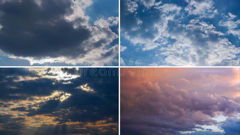 Time Lapse Clouds Sky Fast Motion. Collage Footage for Montage ...