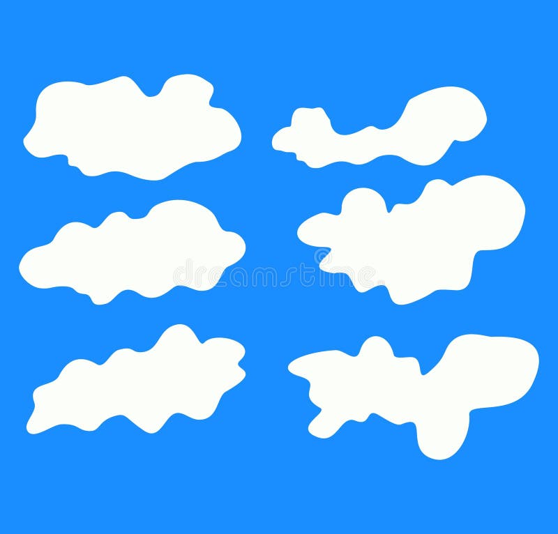 Different Clouds on Sky in Vector Design Set. Stock Vector ...