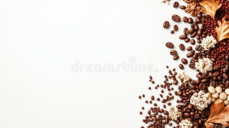 Different Coffee Beans are Arranged on a White Background, Creating an ...