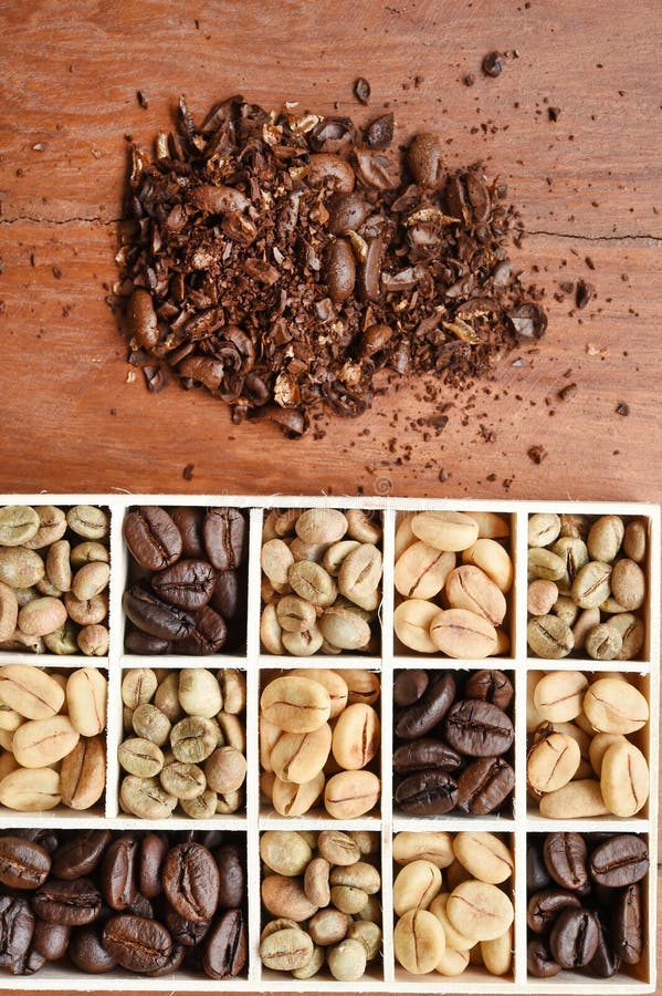 Different Coffee Forms in Wooden Box Stock Image - Image of mocha ...