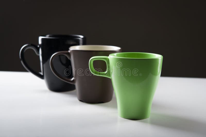 Different coffee mugs stock image. Image of table, design - 47597615