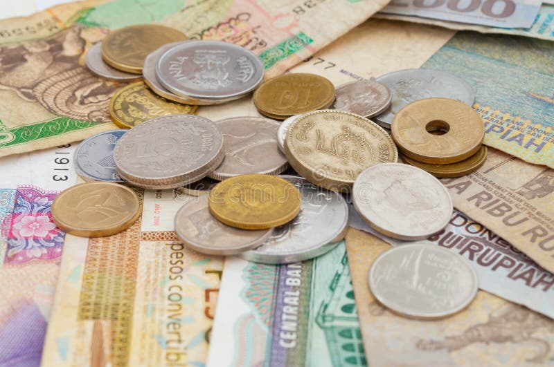 Different coins and notes stock image. Image of capital - 35625191