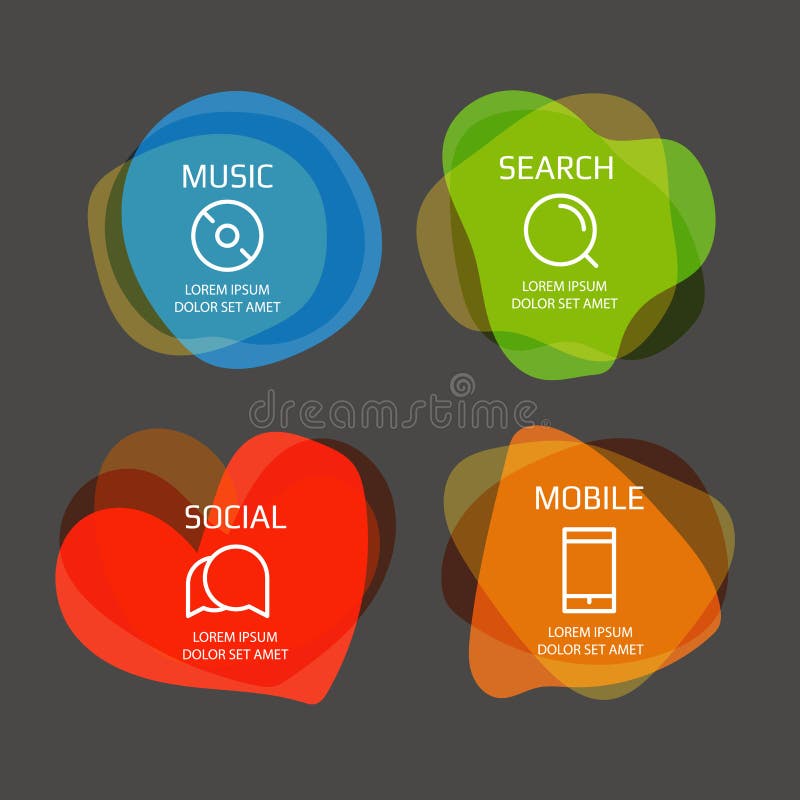 Different Color Blobs Clip-art. Vector Elements Stock Vector ...