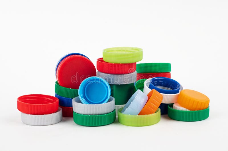 Different Color Bottle Caps, Material for Recycling. Stock Photo ...