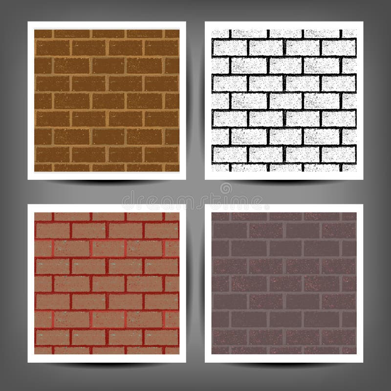 Different Color Brick Textures Collection Stock Illustration ...