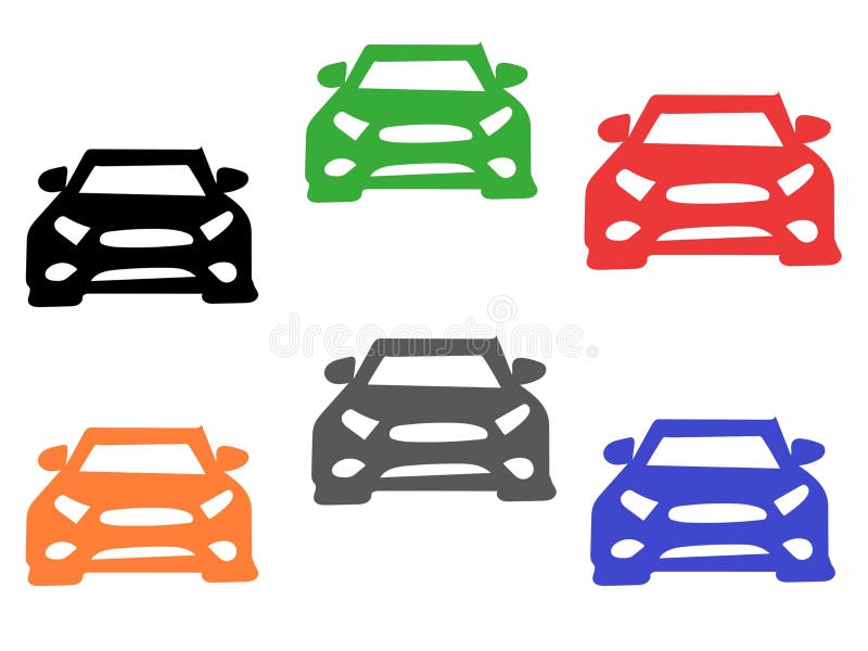 Different Color Car Icons - 1 Stock Illustration - Illustration of ...