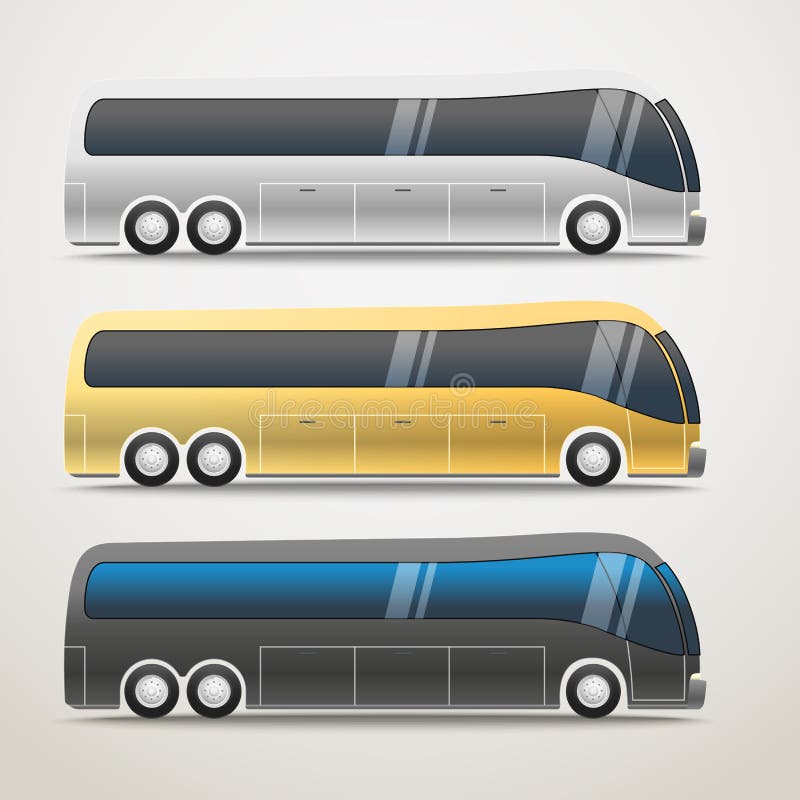 Different Color City Bus Illustration Stock Vector - Illustration of ...