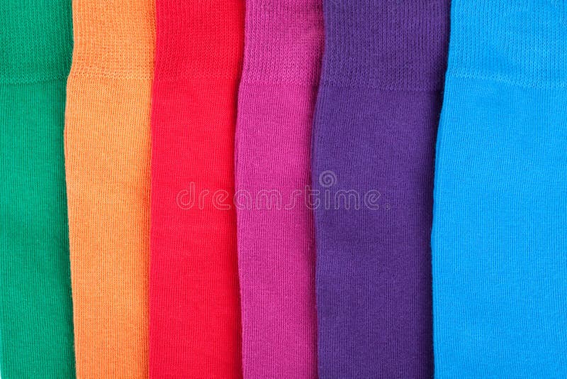 Different Color Clothes Lay in Row Stock Image - Image of cotton, sock ...