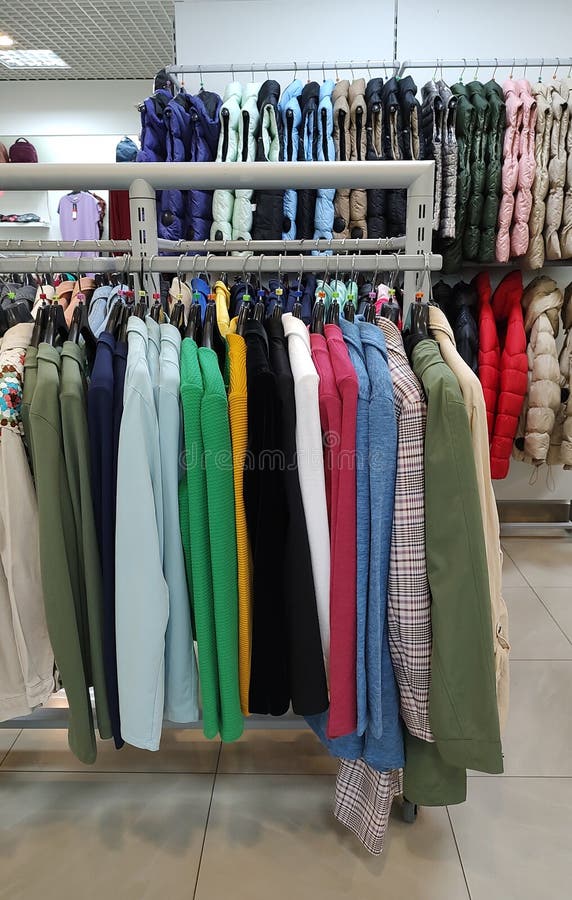 Different Color Clothes on the Rack Stock Image - Image of fashion ...