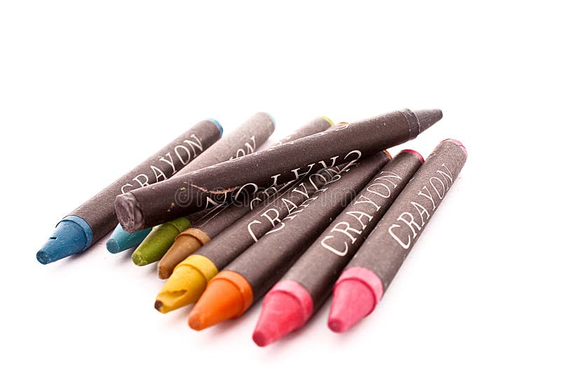 Different Color Crayons Isolated Stock Image - Image of education ...