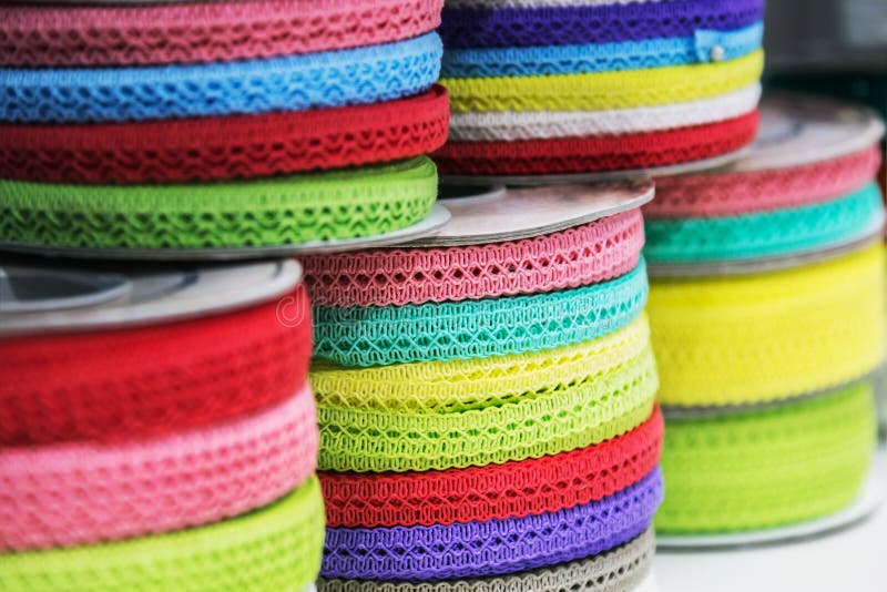 Different Color and Design of Ribbon for Decoration when Sewing Stock ...