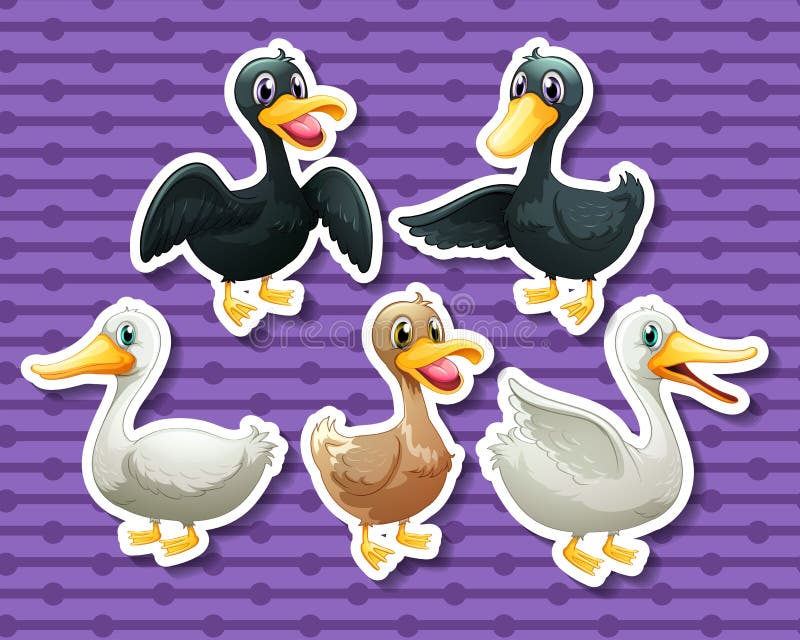 Different color of ducks stock vector. Illustration of clip - 59123411