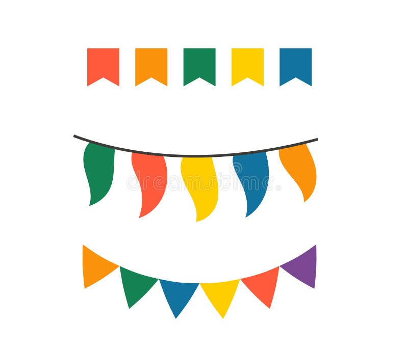 Different Color Flag Strings Vector Set Stock Vector - Illustration of ...