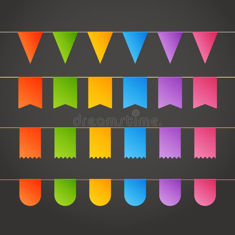 Different Color Flags. Design Template Stock Illustration ...