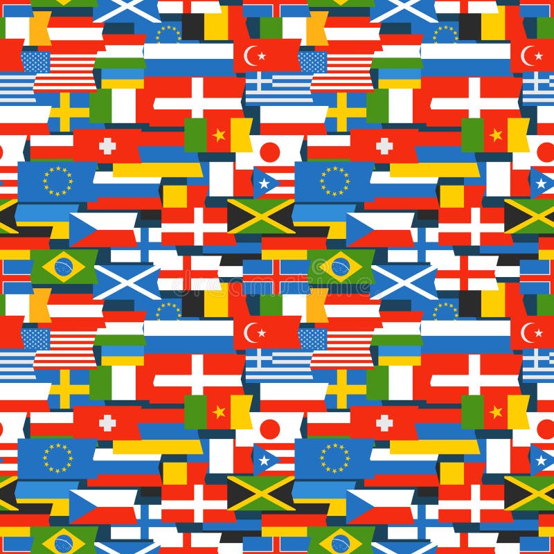 Different Color Flags Seamless Pattern Stock Vector - Illustration of ...