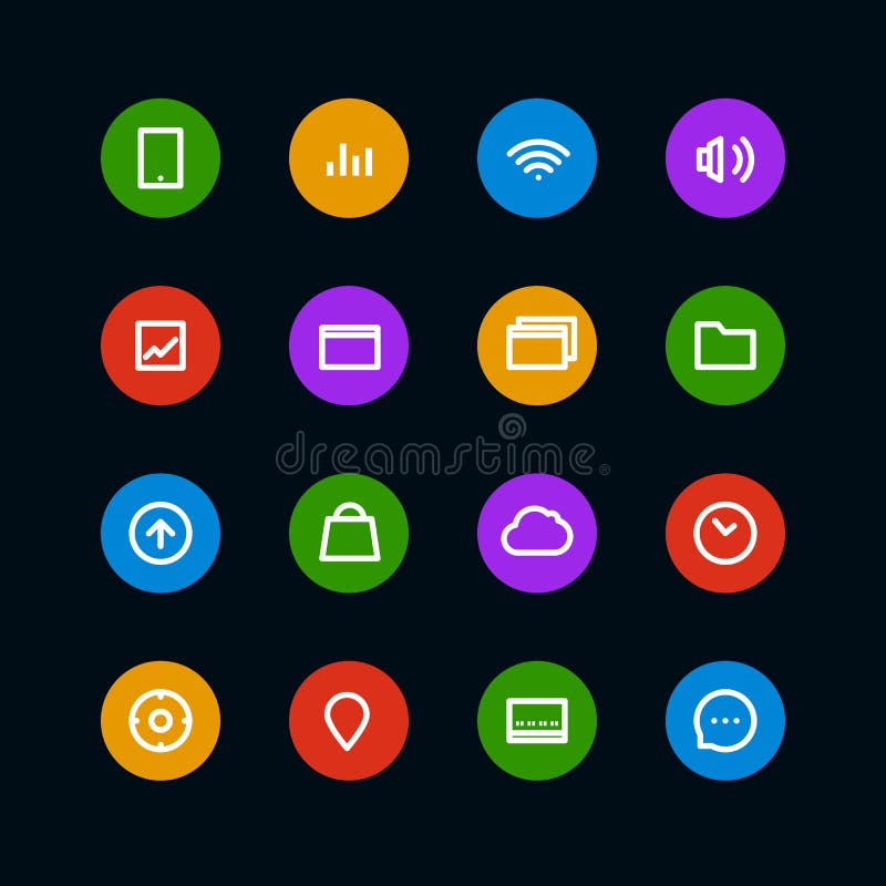 Web color interface icons stock vector. Illustration of interface ...