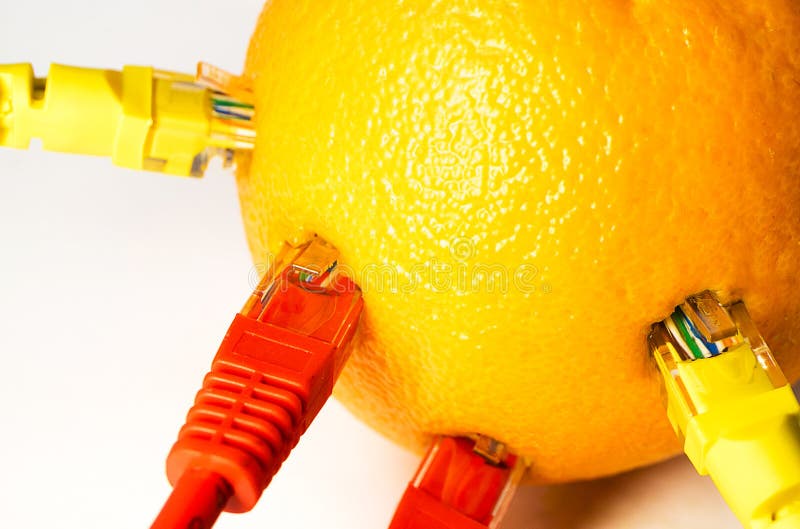 The Orange Port and the Orange Cable is Connected To the Internet at ...