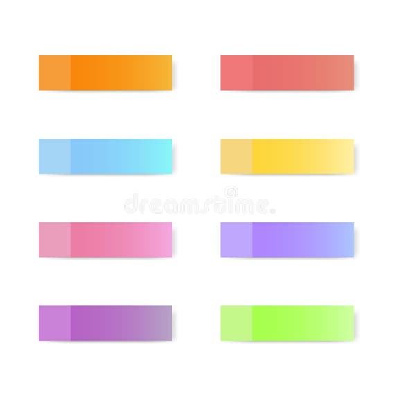 Different Color Paper Stickers Vector Collection. Sticky Colored Notes ...