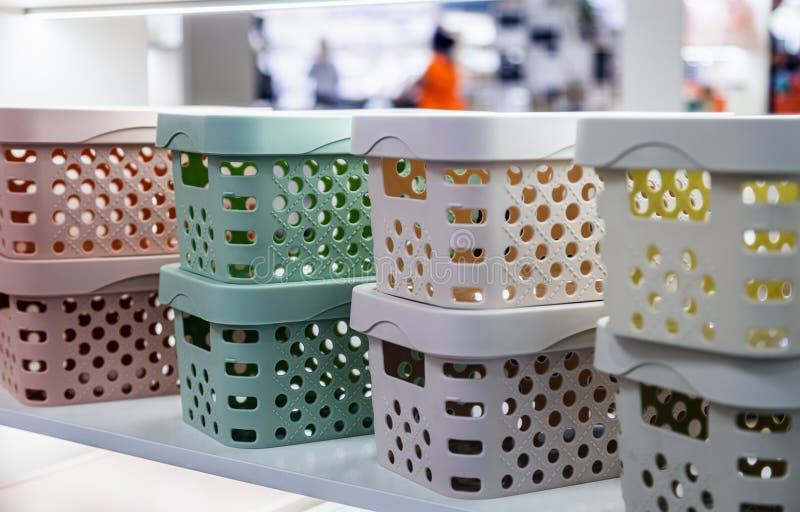 Different Color Plastic Boxes and Boxes Stock Image - Image of colour ...