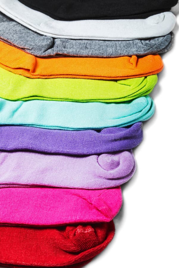 Different Color Socks on White Stock Photo - Image of pink, colorful ...