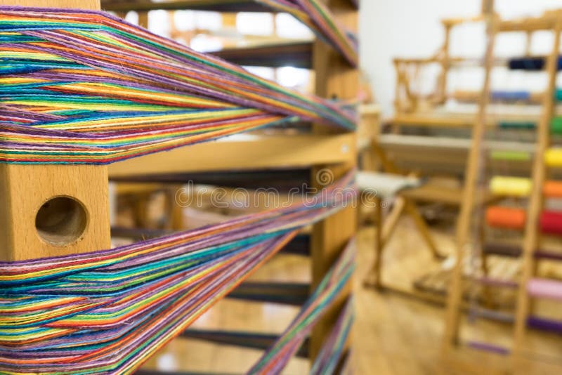 Different Color Thread Read for Being Used in Weaving Stock Image ...