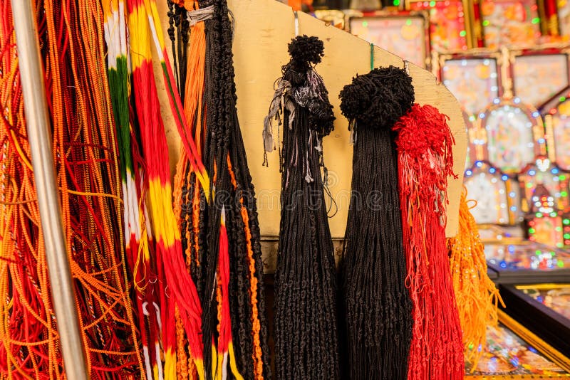 Different Color Threads of Gods in Tirumala,AndhraPradesh Stock Photo ...