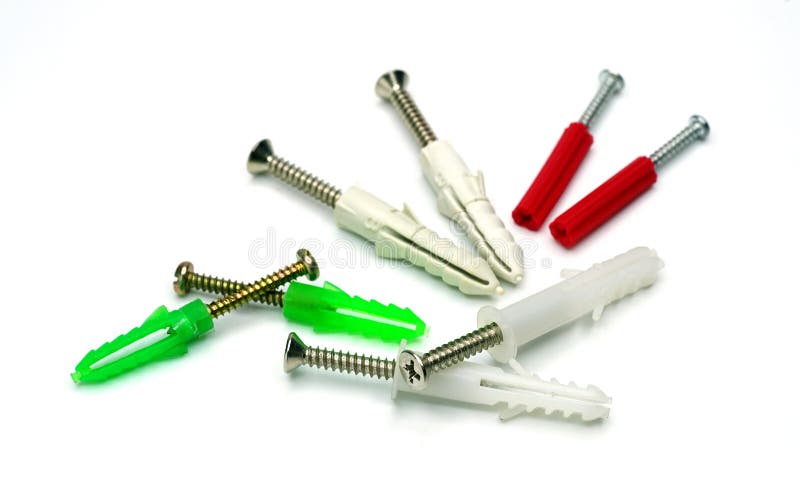 Different color wall plugs stock photo. Image of material - 192320002