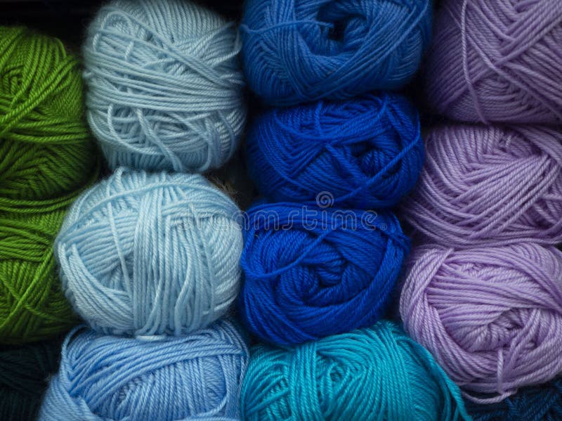Different Color Woolen Threads for Knitting. Colored Balls of Yarn ...
