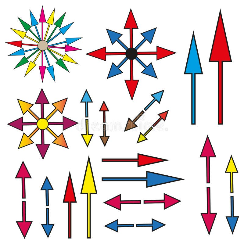 Different Colored Arrows. Circle Diagram Infographic Set. Design ...
