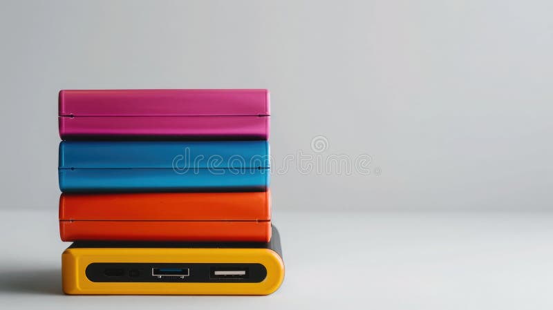 Different Colored Battery Packs Stacked, Perfect for Visual ...