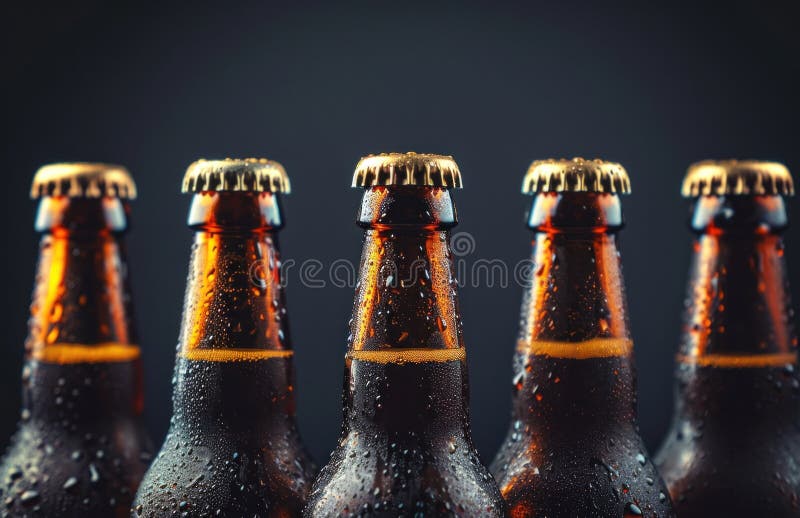 Different Colored Beer Bottles in Line Stock Photo - Image of variety ...