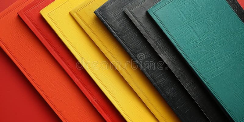 Different Colored Binders Placed Neatly on Top of Each Other in a Row ...