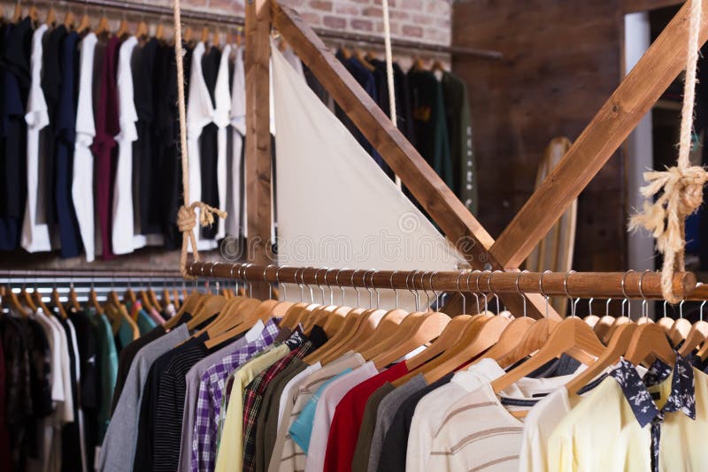 Different Colored Clothes in the Modern Score Stock Photo - Image of ...